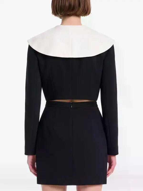 Alessandra Rich Cropped Contrast-collar Jacket