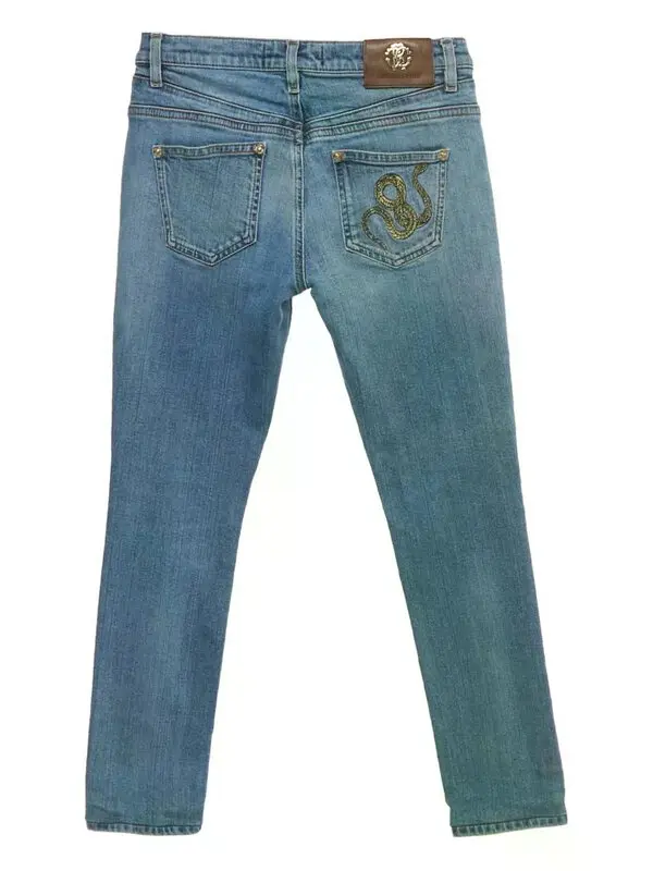 Roberto Cavalli Serpent-detail Denim Jeans