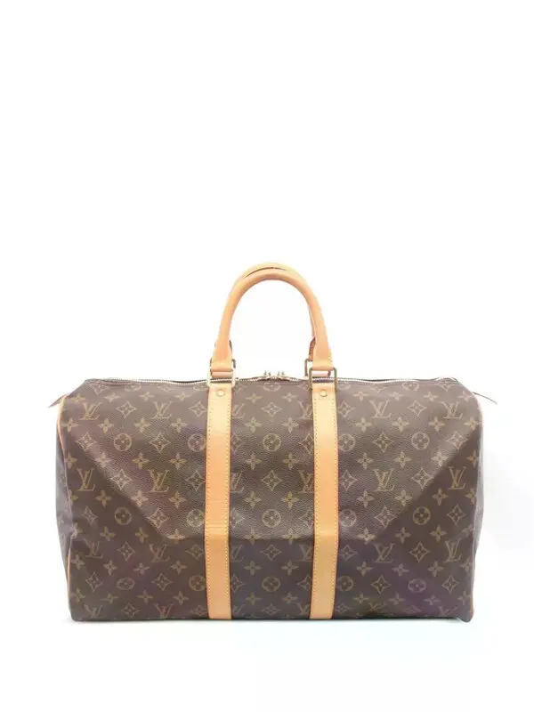 LOUIS VUITTON Monogram Keepall 45 Luggage Bag - Brown