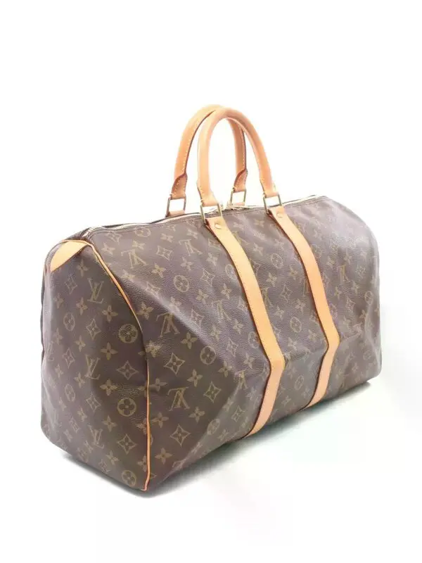 LOUIS VUITTON Monogram Keepall 45 Luggage Bag - Brown