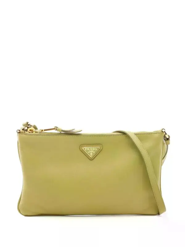 Prada 2010s Logo Cross Body Bag - Green