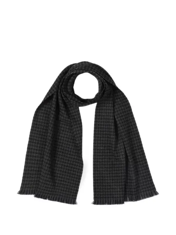 TOM FORD Houndstooth-pattern Fringed-edge Scarf