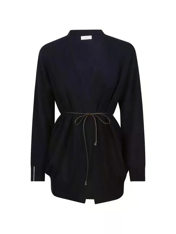 Peserico Belted Wrap-front Sweater With V-neck