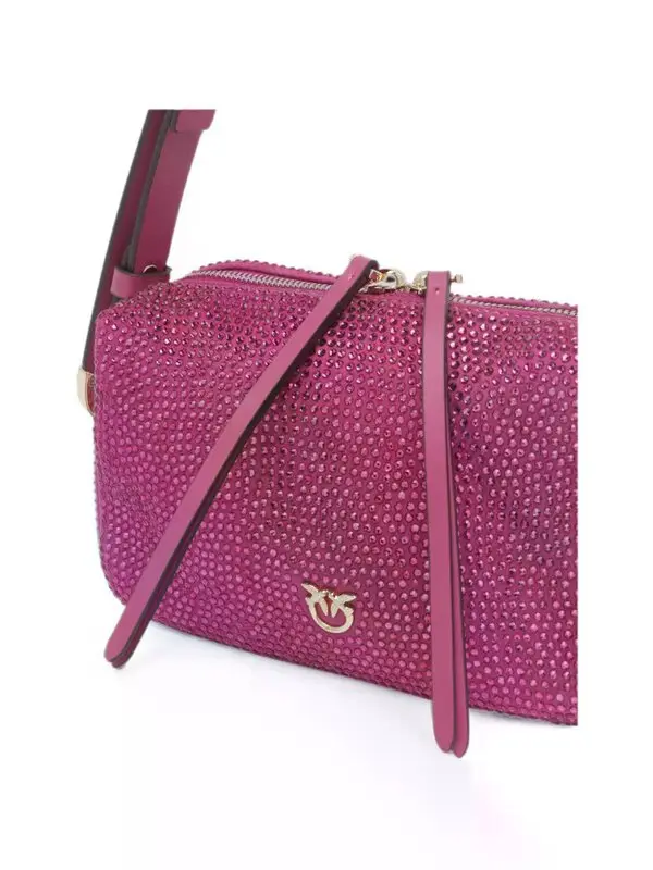 Pinko Mini Full Strass Boston Shoulder Bag