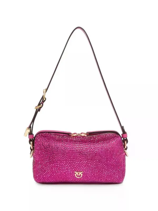 Pinko Mini Full Strass Boston Shoulder Bag - Pink