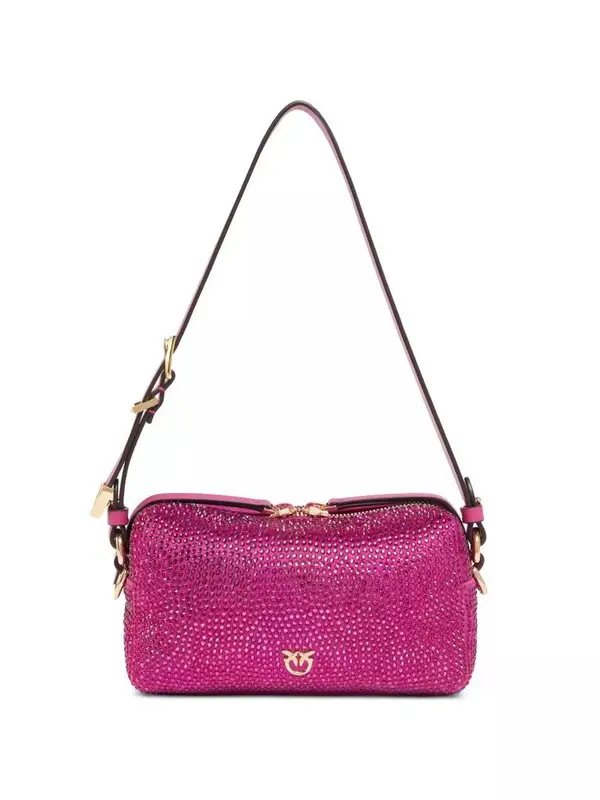 Pinko Mini Full Strass Boston Shoulder Bag - Pink