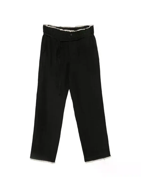 POST ARCHIVE FACTION Raw-edge Belted Trousers