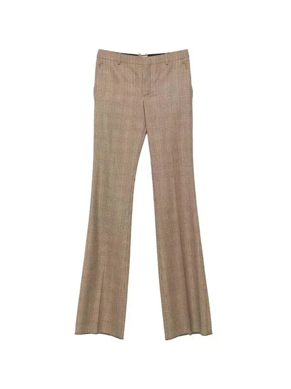 Saint Laurent Check-pattern Flared Trousers
