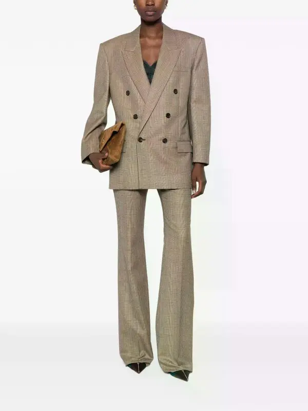 Saint Laurent Check-pattern Flared Trousers