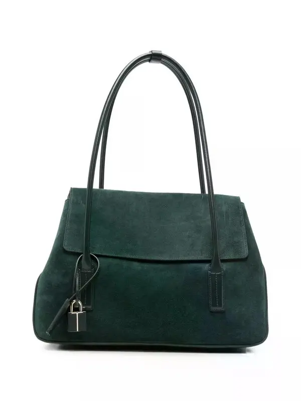 TOM FORD Suede Padlock-detail Shoulder Bag - Green