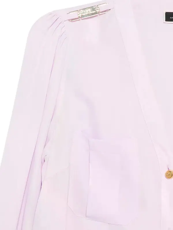 Elisabetta Franchi V-neck Button-up Blouse With Epaulettes