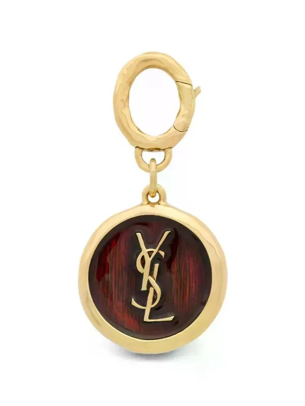 Saint Laurent Cassandre Charm In Enamel And Metal - Gold