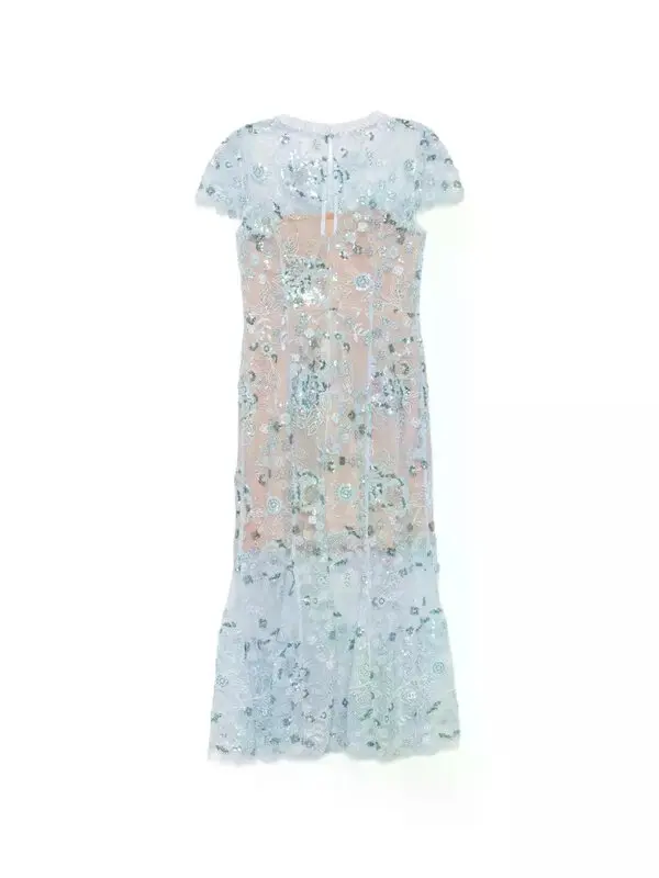 SELF-PORTRAIT Sequin-embellished Floral Lace Midi Dress
