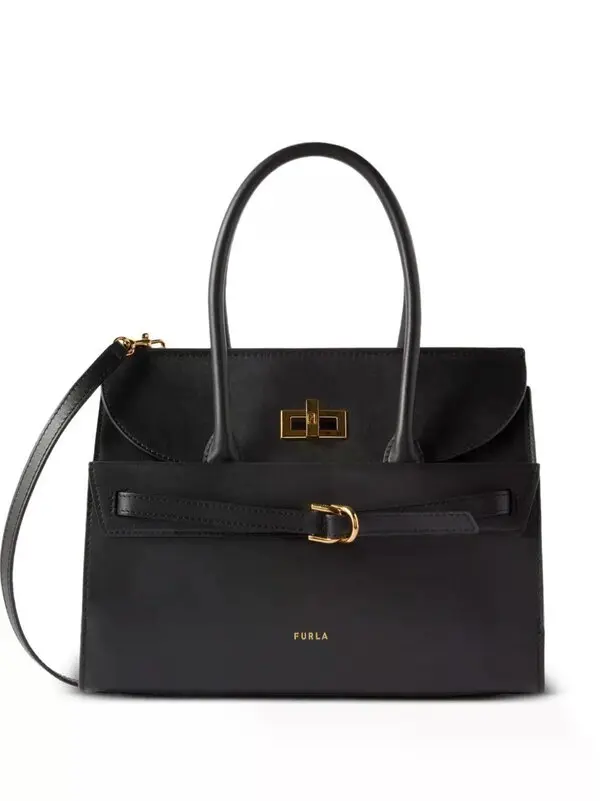 Furla Greta Leather Tote Bag - Black