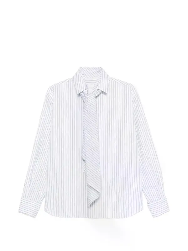 Sacai Striped Tie-neck Shirt - White