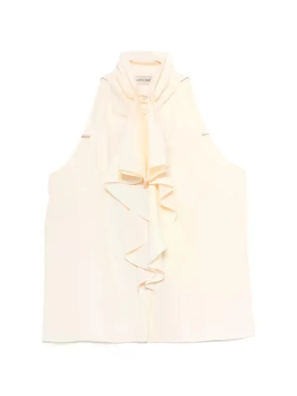 Alberta Ferretti Ruffled Halterneck Top