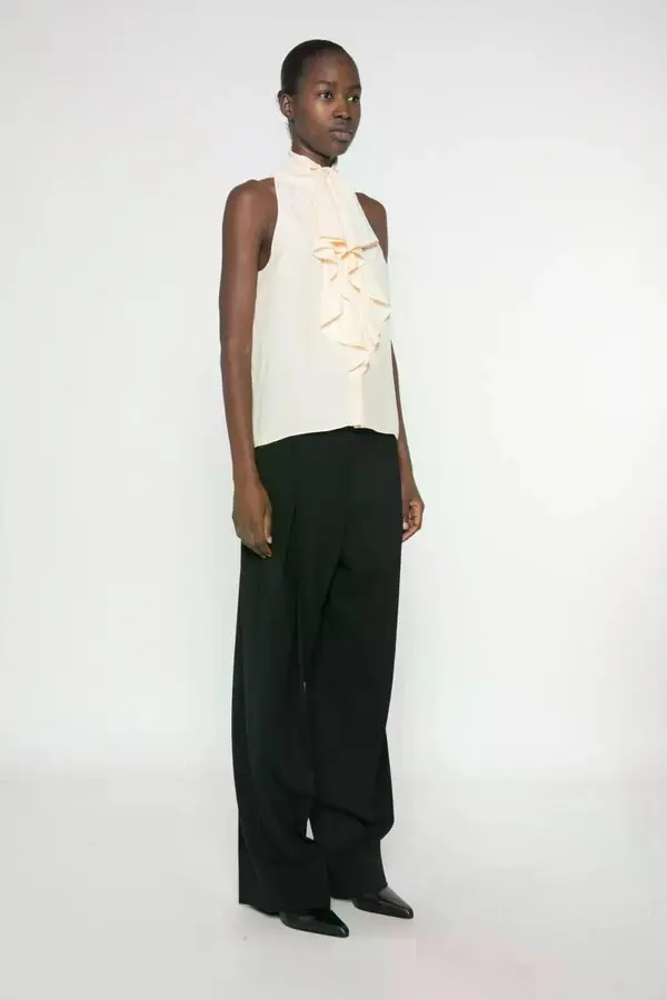 Alberta Ferretti Ruffled Halterneck Top