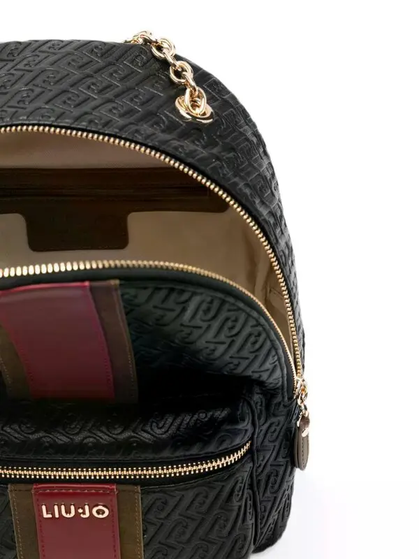 Liu Jo Logo-embossed Striped Backpack