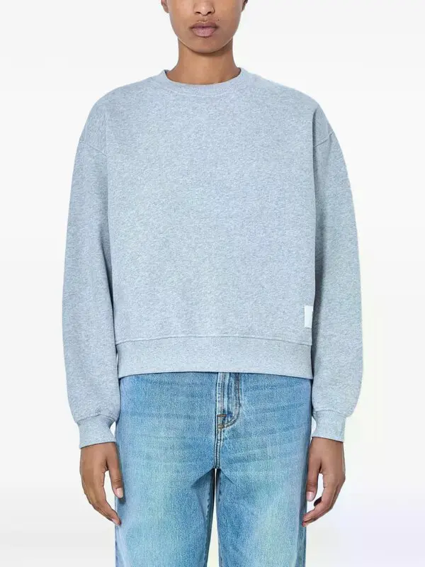 RÓHE Crew Neck Ribbed-trim Sweatshirt - Grey