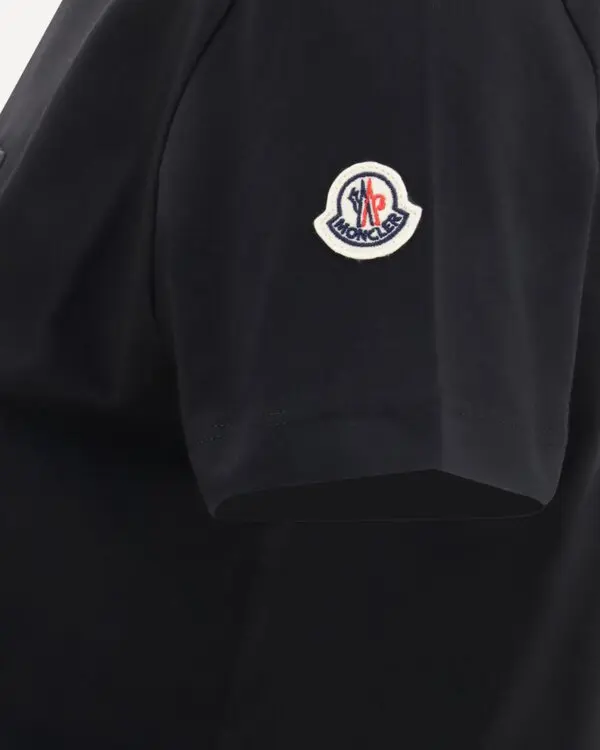 Moncler Cotton T-shirt With A Tone On Tone Embroidered Logo