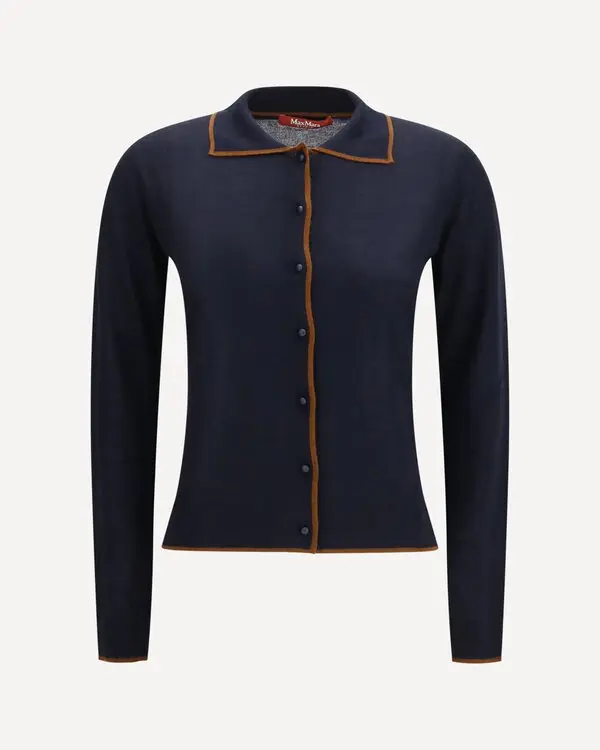 Max Mara Silk And Wool Cardigan - Blue