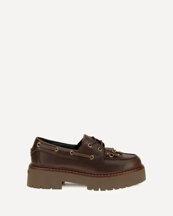 Pinko Margaret 01 Brushed Leather Platform Loafers