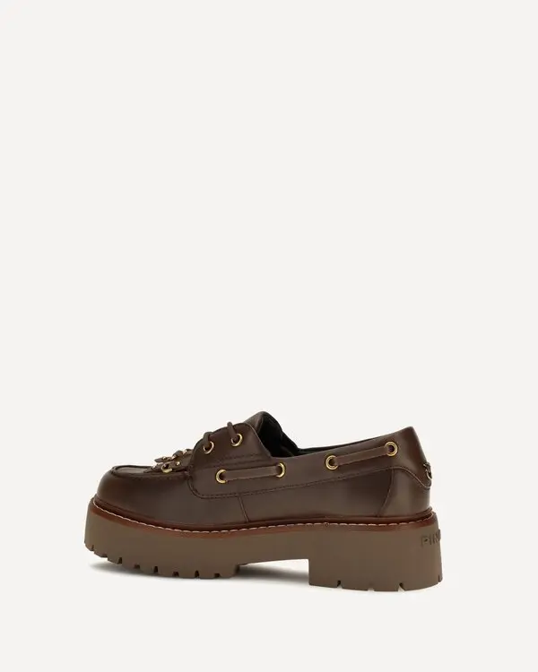 Pinko Margaret 01 Brushed Leather Platform Loafers