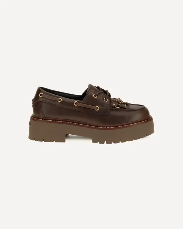 Pinko Margaret 01 Brushed Leather Platform Loafers