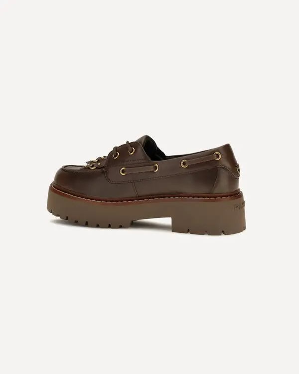 Pinko Margaret 01 Brushed Leather Platform Loafers