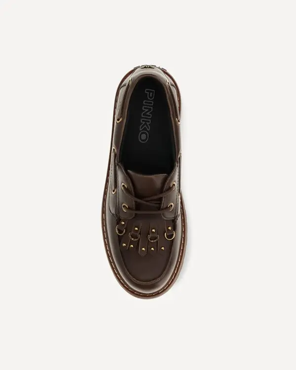 Pinko Margaret 01 Brushed Leather Platform Loafers