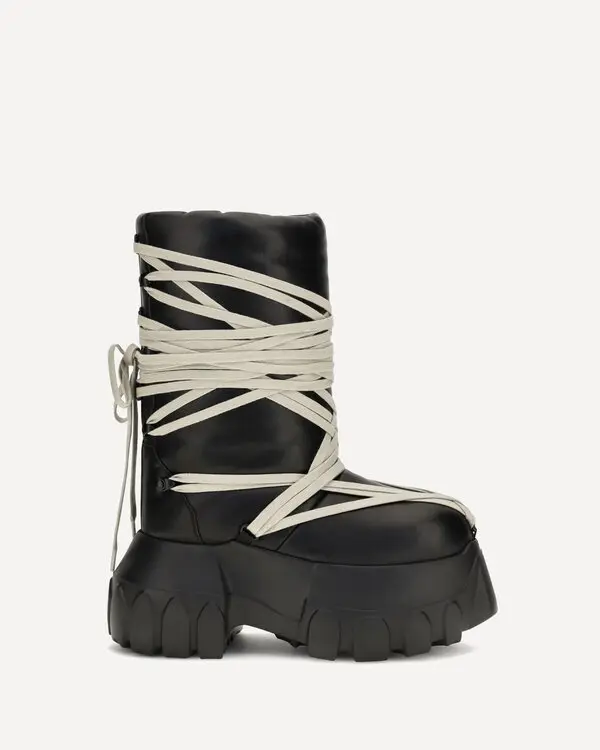 Rick Owens Megalace Lunar Mega Tractor Knee-high Boots - Black