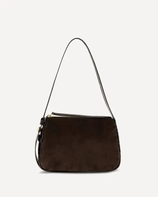 Tory Burch Small Romy Suede Shoulder Bag - Brown