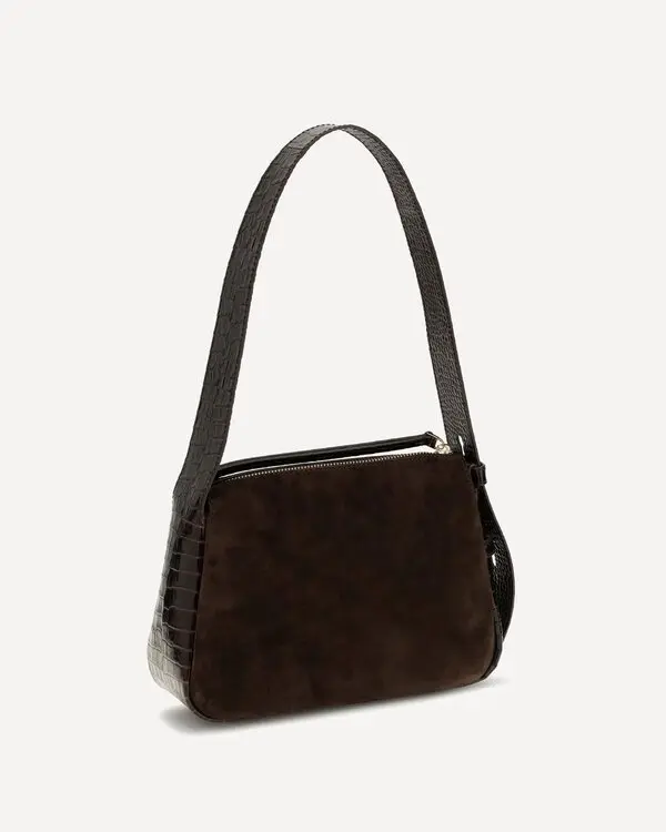 Tory Burch Small Romy Suede Shoulder Bag - Brown