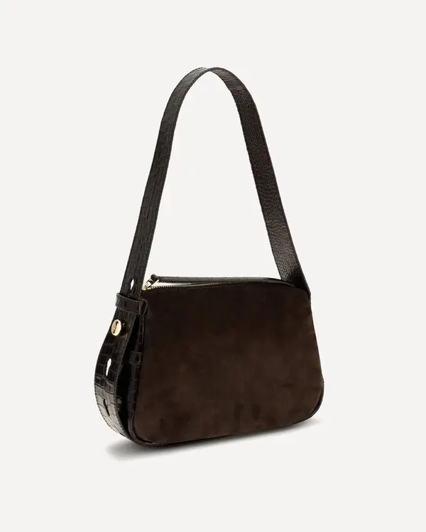 Tory Burch Small Romy Suede Shoulder Bag - Brown