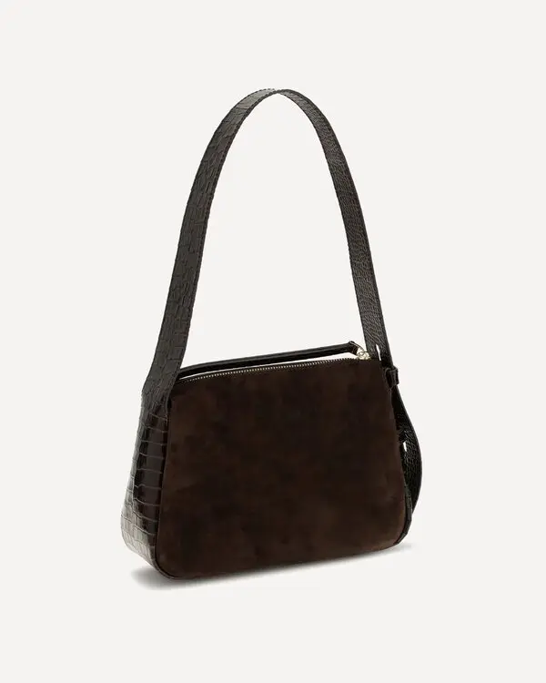 Tory Burch Small Romy Suede Shoulder Bag - Brown