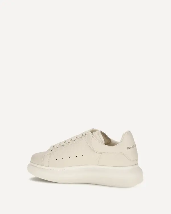 Alexander McQueen Oversized Pebbled Leather Sneakers - White