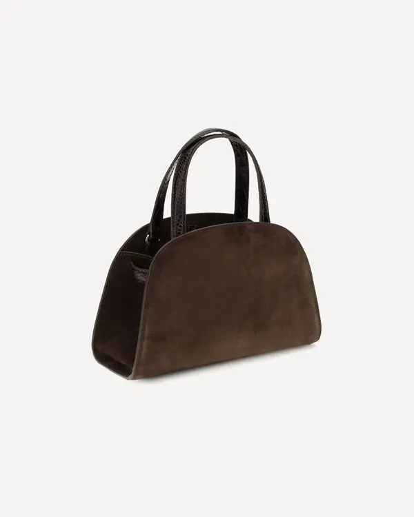 Tory Burch Small Romy Suede Top Handle Bag - Brown