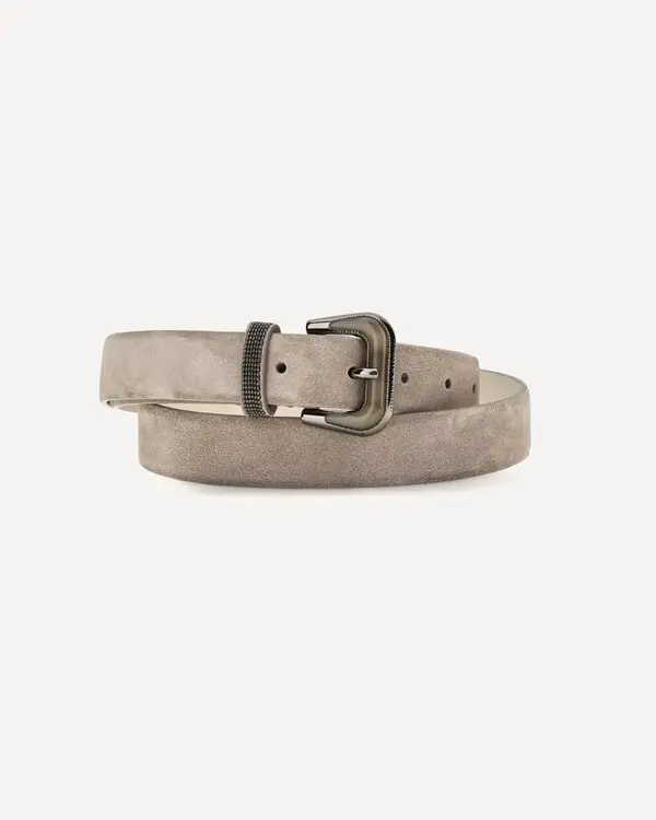 Brunello Cucinelli Suede Belt With Shiny Loop Feale