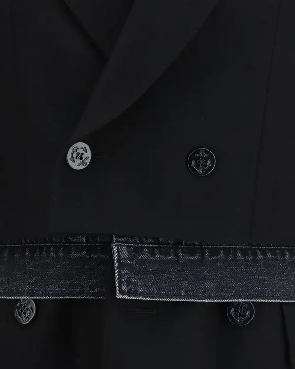 Sacai Wool Flannel And Denim Jacket