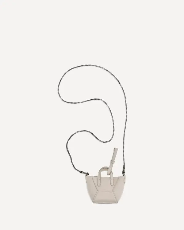 Brunello Cucinelli Mini Leather Shoulder Bag - Beige