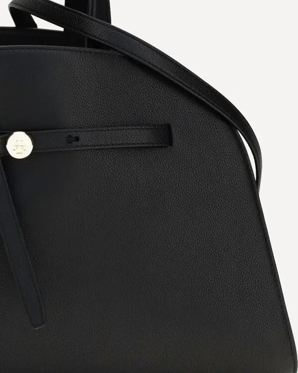 Tory Burch Romy Calf Leather Top Handle Bag - Black