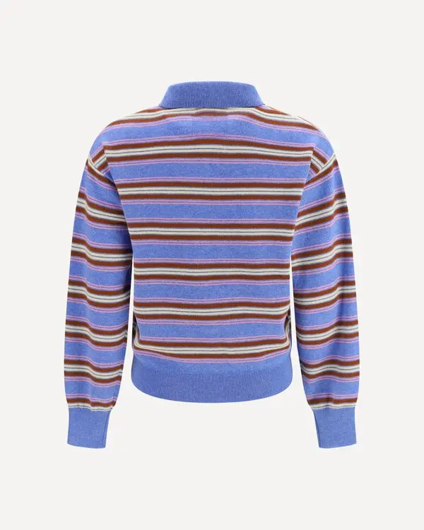 Guest In Residence College Striped Polo Sweater