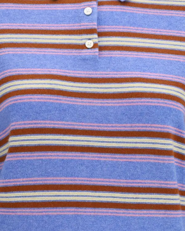 Guest In Residence College Striped Polo Sweater