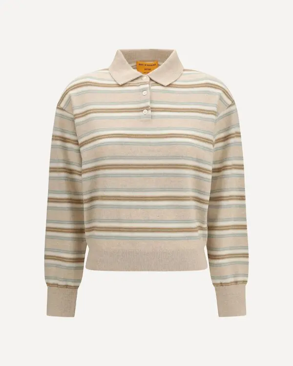 Guest In Residence Striped Polo Sweater
