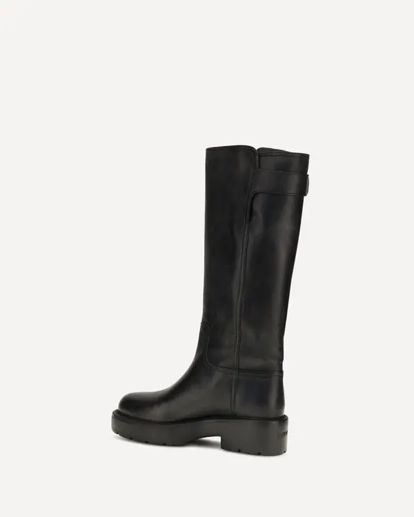Miu Miu Leather Knee-high Boots With Buckle Detail