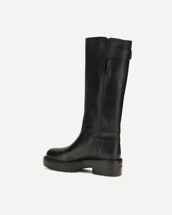 Miu Miu Leather Knee-high Boots With Buckle Detail