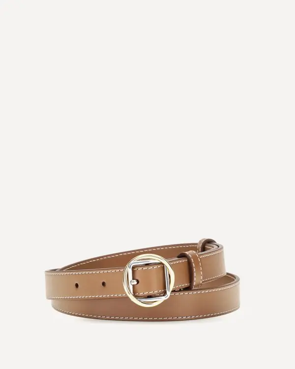 Jacquemus Salon Slim Leather Belt - Beige