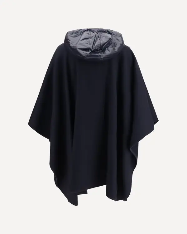 Moncler Padded Wool Blend Cape - Blue