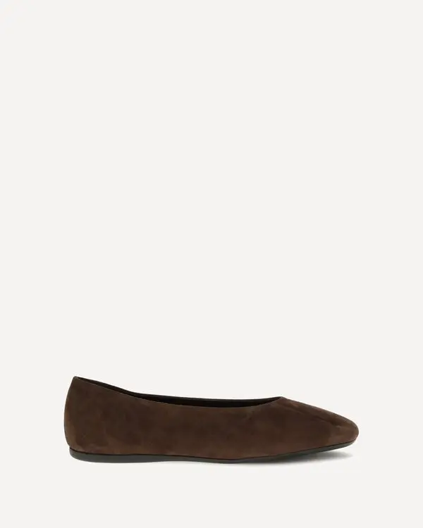 Prada Suede Leather Ballerinas - Brown