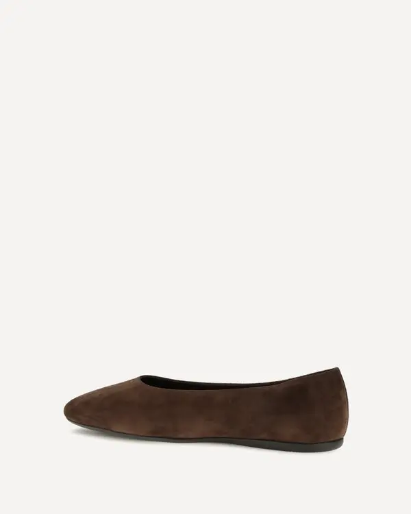 Prada Suede Leather Ballerinas - Brown